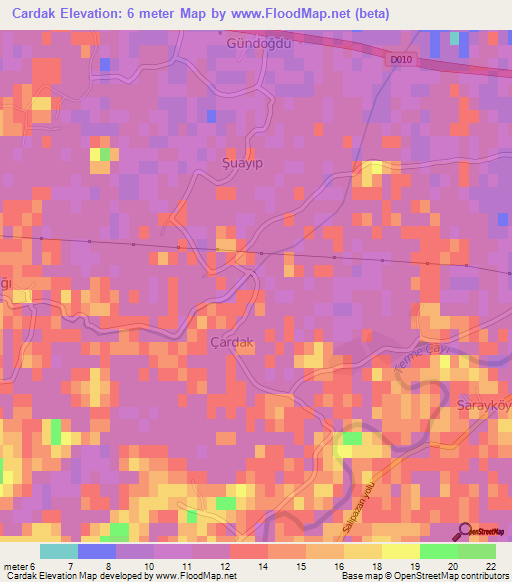 Elevation of Cardak,Turkey Elevation Map, Topography, Contour