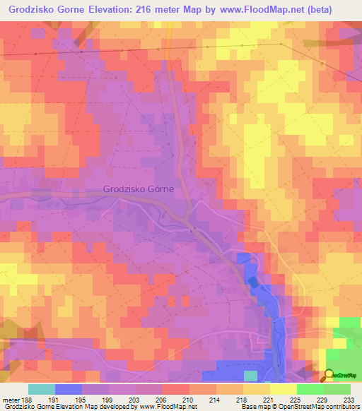 Elevation of Grodzisko Gorne,Poland Elevation Map, Topography, Contour