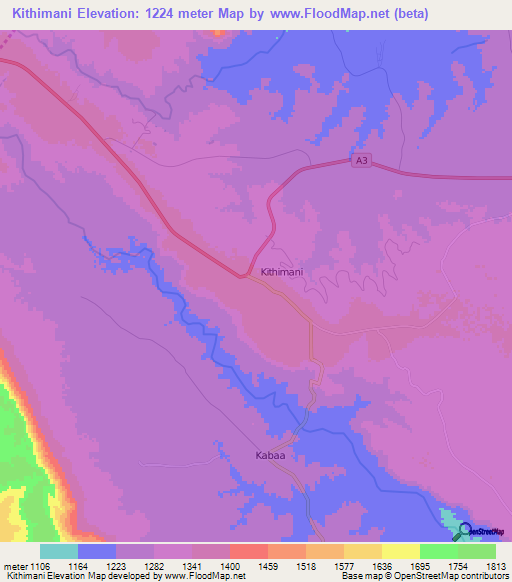 Elevation of Kithimani,Kenya Elevation Map, Topography, Contour