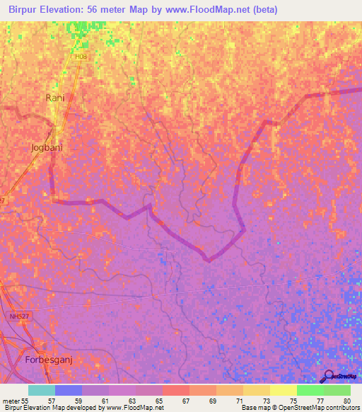 Elevation of Birpur,Nepal Elevation Map, Topography, Contour