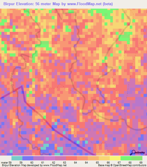 Elevation of Birpur,Nepal Elevation Map, Topography, Contour