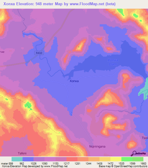Elevation of Xonxa,South Africa Elevation Map, Topography, Contour