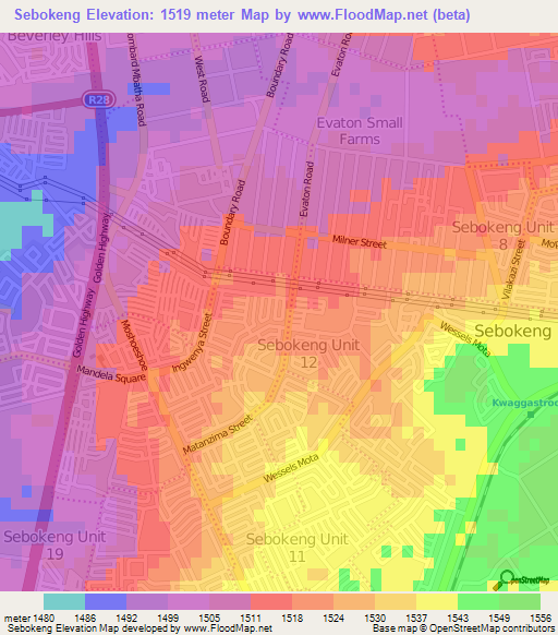 Elevation of Sebokeng,South Africa Elevation Map, Topography, Contour