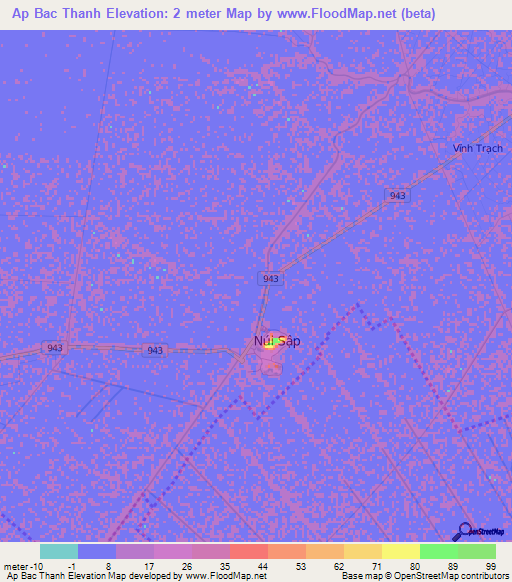 Elevation of Ap Bac Thanh,Vietnam Elevation Map, Topography, Contour