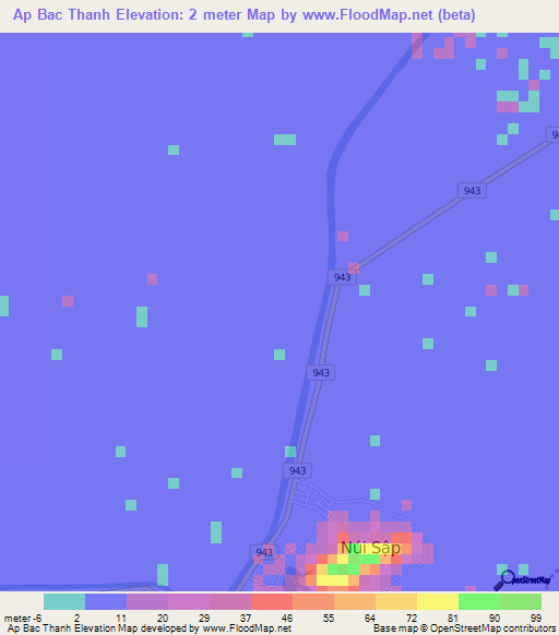 Elevation of Ap Bac Thanh,Vietnam Elevation Map, Topography, Contour