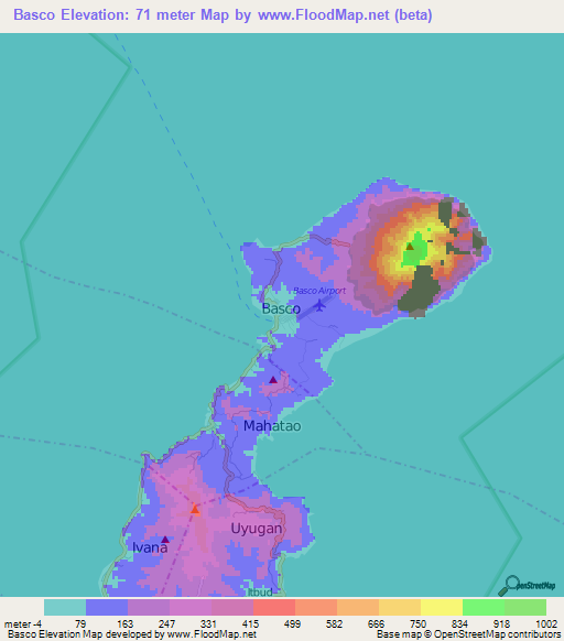 Elevation of Basco,Philippines Elevation Map, Topography, Contour