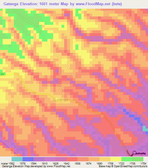 Elevation of Gatanga,Kenya Elevation Map, Topography, Contour