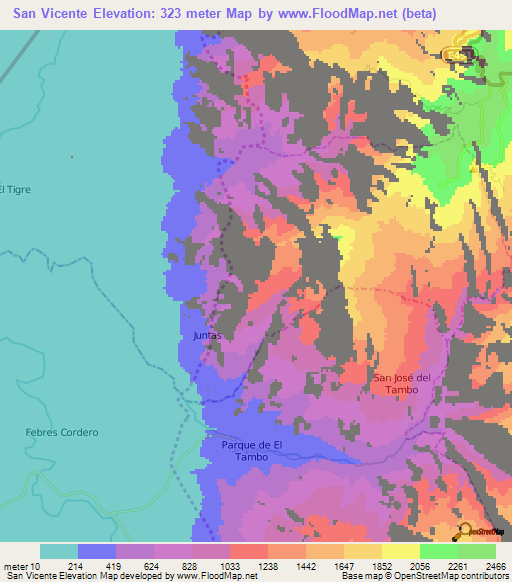 Elevation of San Vicente,Ecuador Elevation Map, Topography, Contour