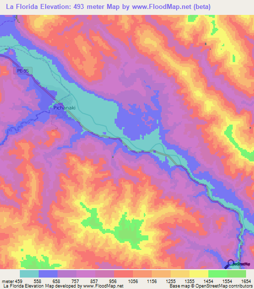 Elevation of La Florida,Peru Elevation Map, Topography, Contour