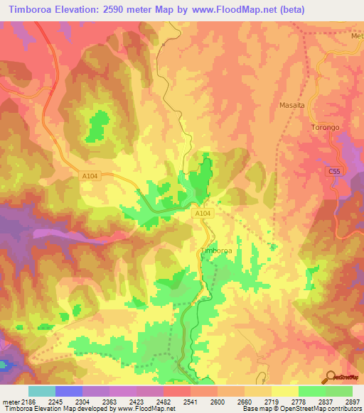 Elevation of Timboroa,Kenya Elevation Map, Topography, Contour