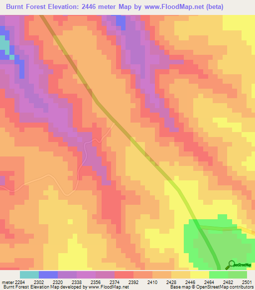 Elevation of Burnt Forest,Kenya Elevation Map, Topography, Contour