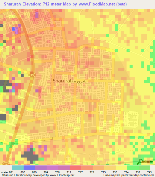 Elevation of Sharurah,Saudi Arabia Elevation Map, Topography, Contour