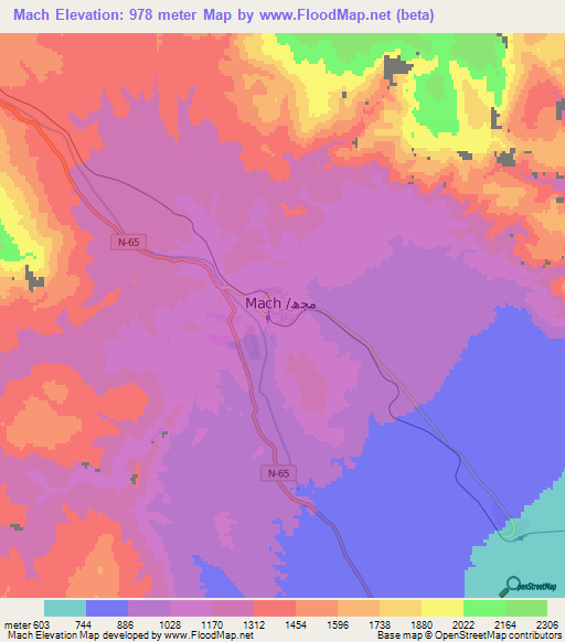 Elevation of Mach,Pakistan Elevation Map, Topography, Contour