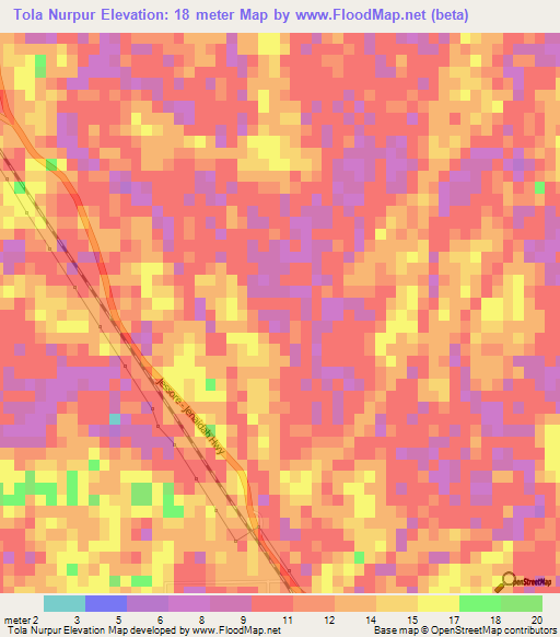 Elevation of Tola Nurpur,Bangladesh Elevation Map, Topography, Contour