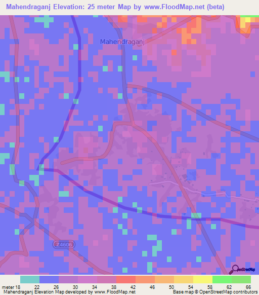 Elevation of Mahendraganj,India Elevation Map, Topography, Contour