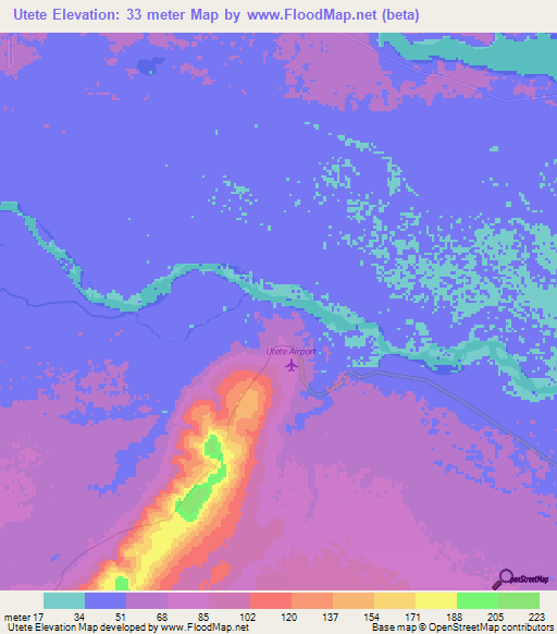 Elevation of Utete,Tanzania Elevation Map, Topography, Contour