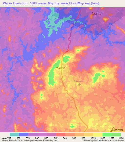 Elevation of Watsa,Congo (Kinshasa) Elevation Map, Topography, Contour