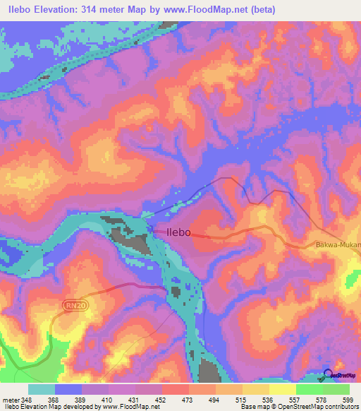 Elevation of Ilebo,Congo (Kinshasa) Elevation Map, Topography, Contour