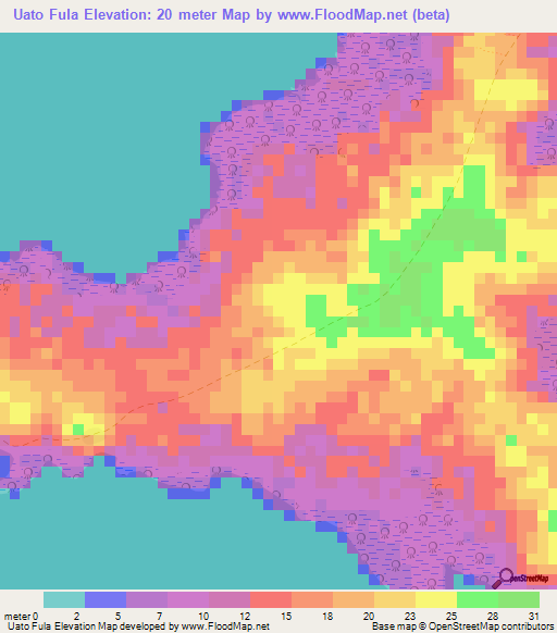 Elevation of Uato Fula,Guinea-Bissau Elevation Map, Topography, Contour