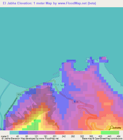 Elevation of El Jabha,Morocco Elevation Map, Topography, Contour
