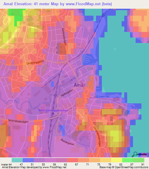 Elevation of Amal,Sweden Elevation Map, Topography, Contour