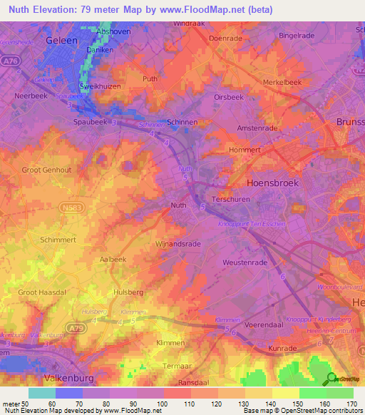 Elevation of Nuth,Netherlands Elevation Map, Topography, Contour