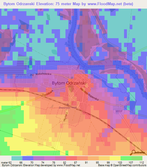 Elevation of Bytom Odrzanski,Poland Elevation Map, Topography, Contour