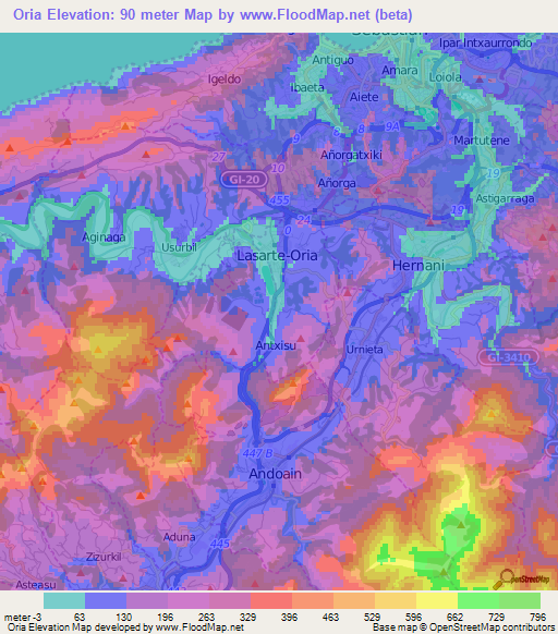 Elevation of Oria,Spain Elevation Map, Topography, Contour