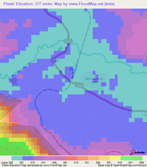 Elevation of Plaski,Croatia Elevation Map, Topography, Contour