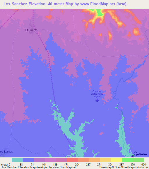Elevation of Los Sanchez,Dominican Republic Elevation Map, Topography ...