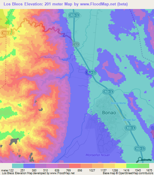 Elevation of Los Bleos,Dominican Republic Elevation Map, Topography ...