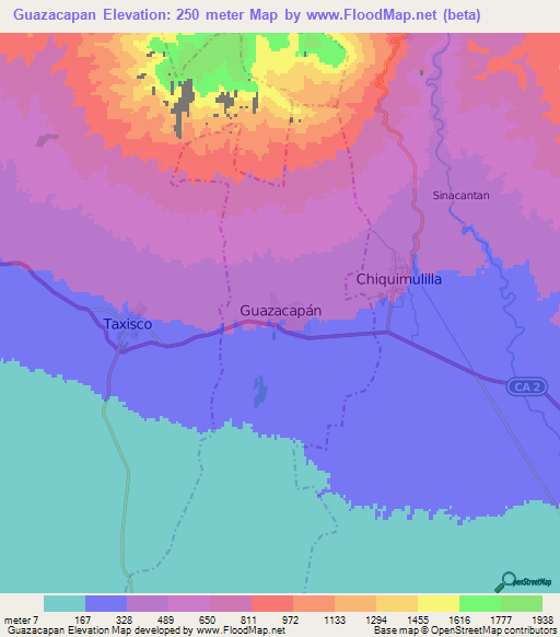 Elevation of Guazacapan,Guatemala Elevation Map, Topography, Contour