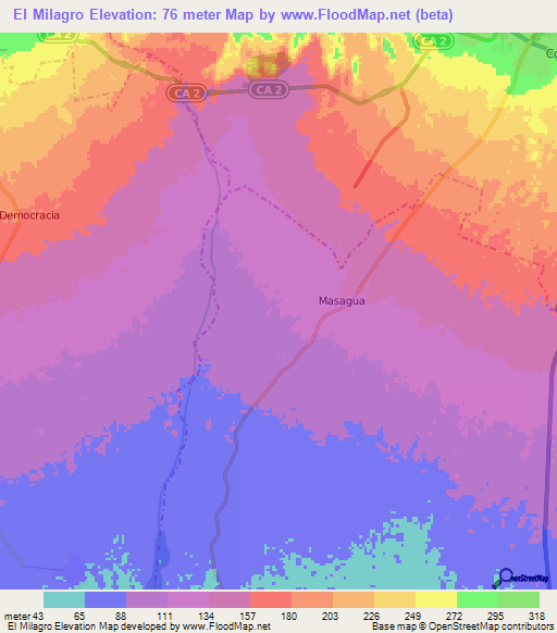 Elevation of El Milagro,Guatemala Elevation Map, Topography, Contour