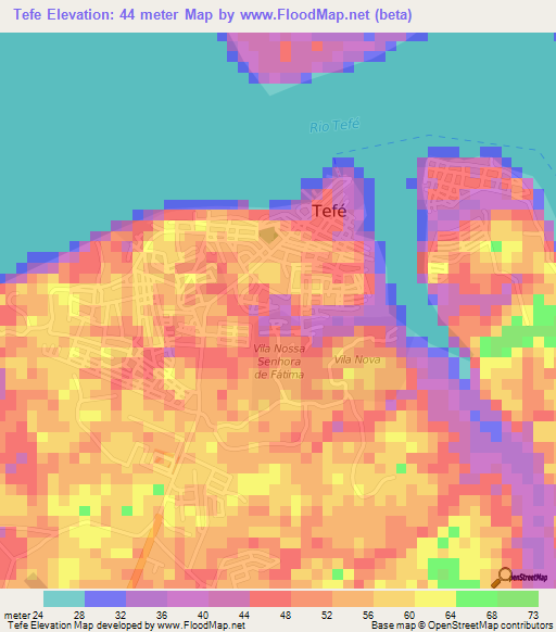 Elevation of Tefe,Brazil Elevation Map, Topography, Contour