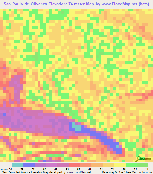 Elevation of Sao Paulo de Olivenca,Brazil Elevation Map, Topography ...