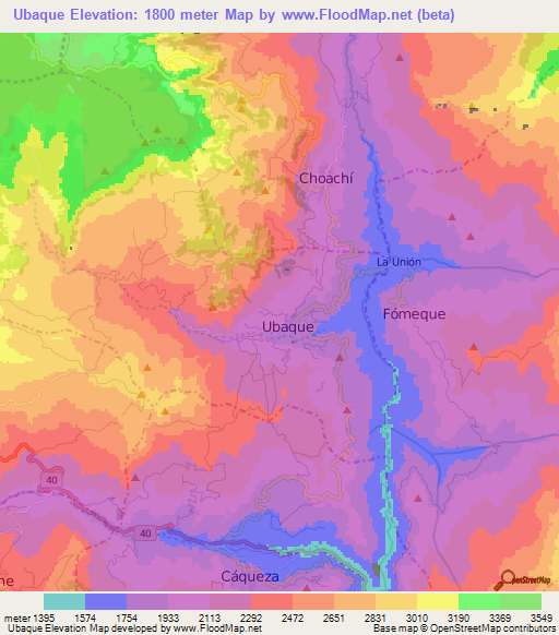 Elevation of Ubaque,Colombia Elevation Map, Topography, Contour