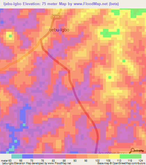 Elevation of Ijebu-Igbo,Nigeria Elevation Map, Topography, Contour