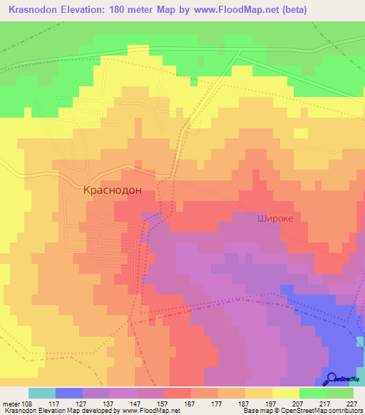 Elevation of Krasnodon,Ukraine Elevation Map, Topography, Contour