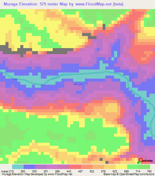 Elevation of Muraga,Yemen Elevation Map, Topography, Contour